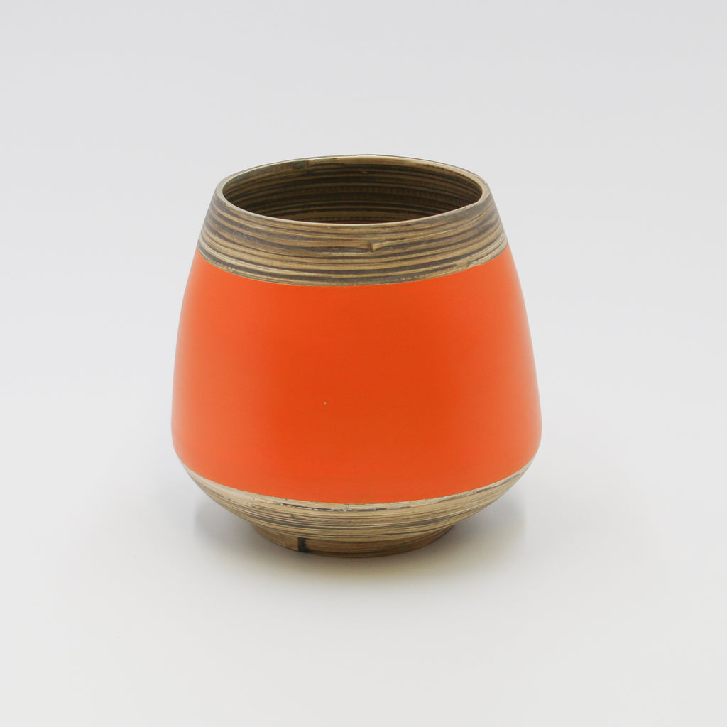 Orange Bamboo Pot – Magic Flower Company